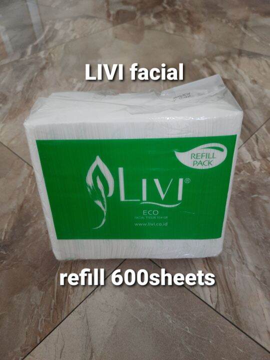 tisu/tissu facial refill pack LIVI ECO 600sheets 2ply | Lazada Indonesia