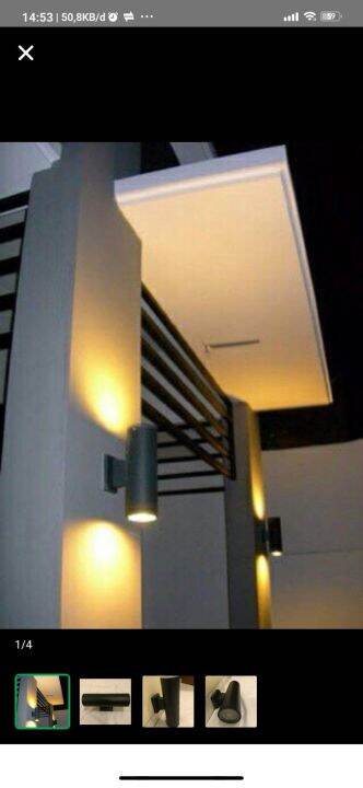 lampu dinding tabung 2 arah lampu pilar kap lampu dinding wall lamp ...