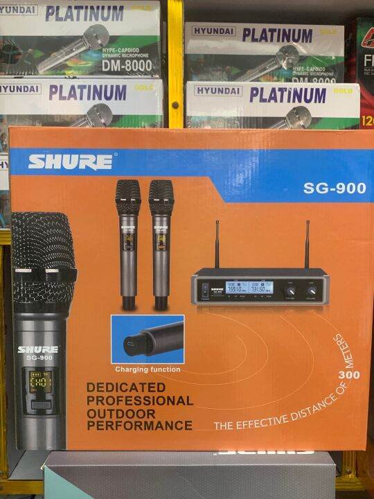 SHURE/Megapro SG-900/MP-900 Wireless Microphone,Metal Dual Professional UHF Cordless Dynamic Mic ...