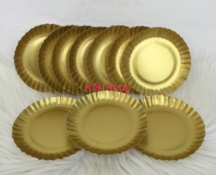 Piring kertas kue / Piring Gold / Paper Plate / Piring Pesta | Lazada Indonesia
