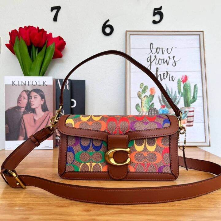 COACH 6793 TABBY Shoulder BAG 26 IN SIGNATURE CANVAS with BEADCHAIN ...