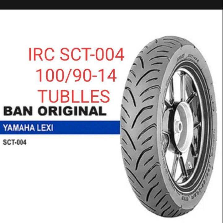 Ban luar motor merek IRC ukuran 100/90-14 Tublles cocok untuk motor ...