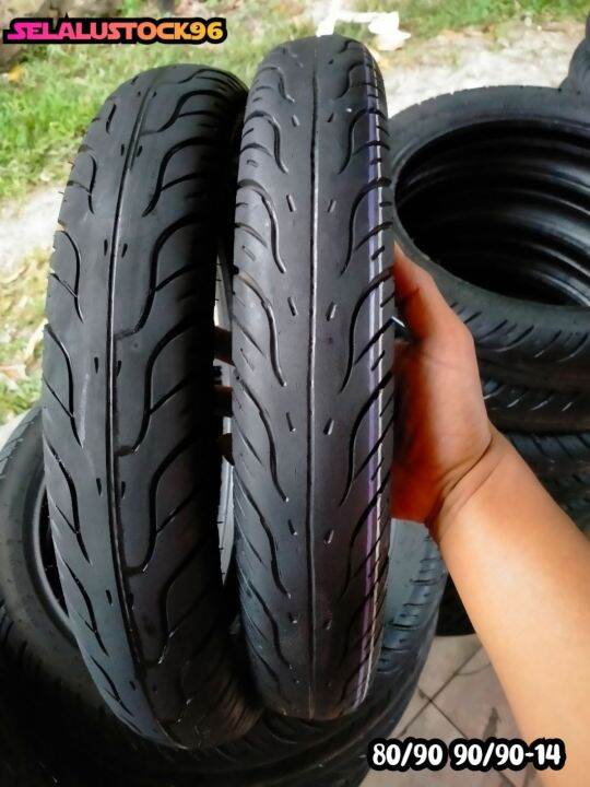 Ban luar depan belakang federal ukuran 80/90 dan 90/90-14 tubeless ...
