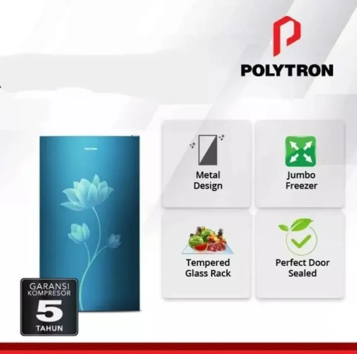 POLYTRON Kulkas 1 Pintu [150 Liter] PRB-159/157 | Lazada Indonesia
