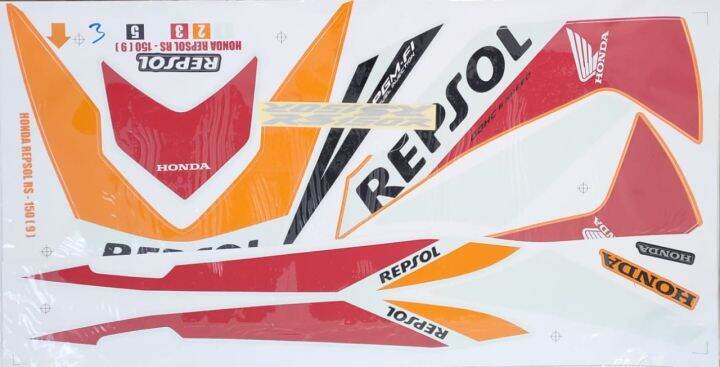 HONDA RS150 REPSOL (9) BODY STICKER | Lazada