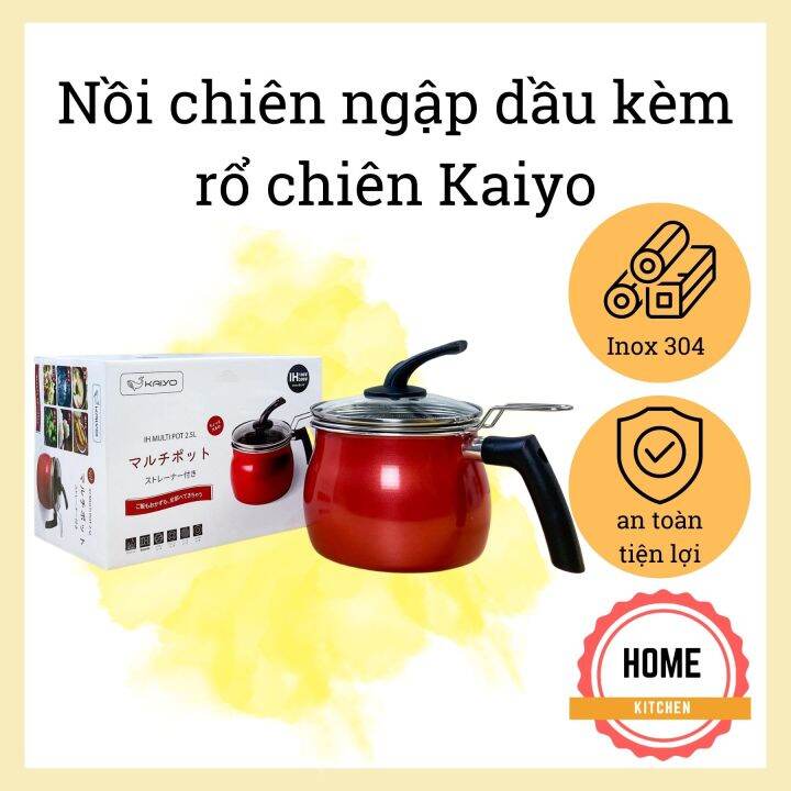 Nồi Chiên Ngập Dầu Kèm Rổ Chiên, Vung Tự Đứng Kaiyo Nhật Bản, inox 304 | Lazada.vn