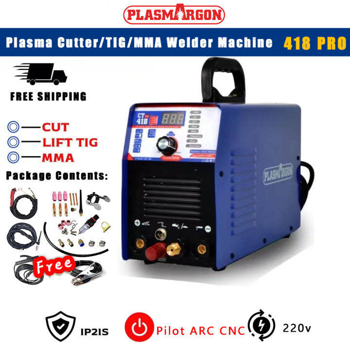 PLASMARGON CT418Pro Air Plasma Cutter Welding Machine set 3 in 1 Inverter TIG/CUT/MMA IGBT DC ...