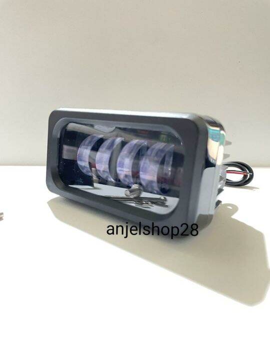 lampu tembak motor sorot kedip flash led CWL 4 mata led mata lensa spot light work lengkap ...