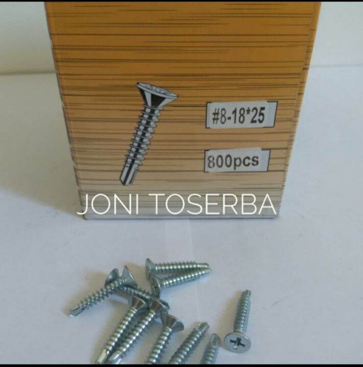 Skrup Sekrup Drilling JF Kepala Datar 8 x 25 mm | Lazada Indonesia