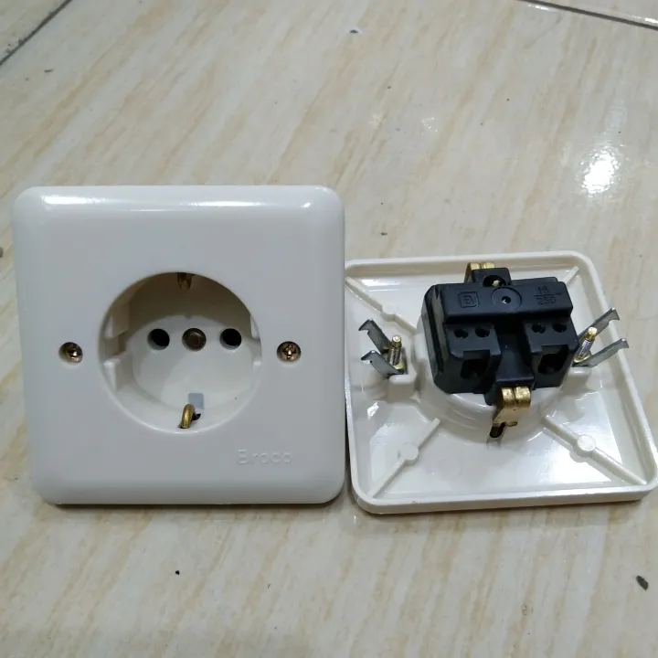 broco stop kontak inbow - Stop Kontak broco tanam Cream | Lazada Indonesia