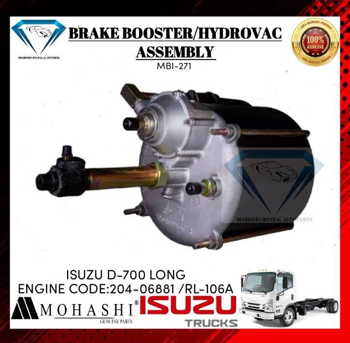 BRAKE BOOSTER HYDROVAC ASSEMBLY ISUZU D-700 LONG ENGINE CODE: 204-06881 ...