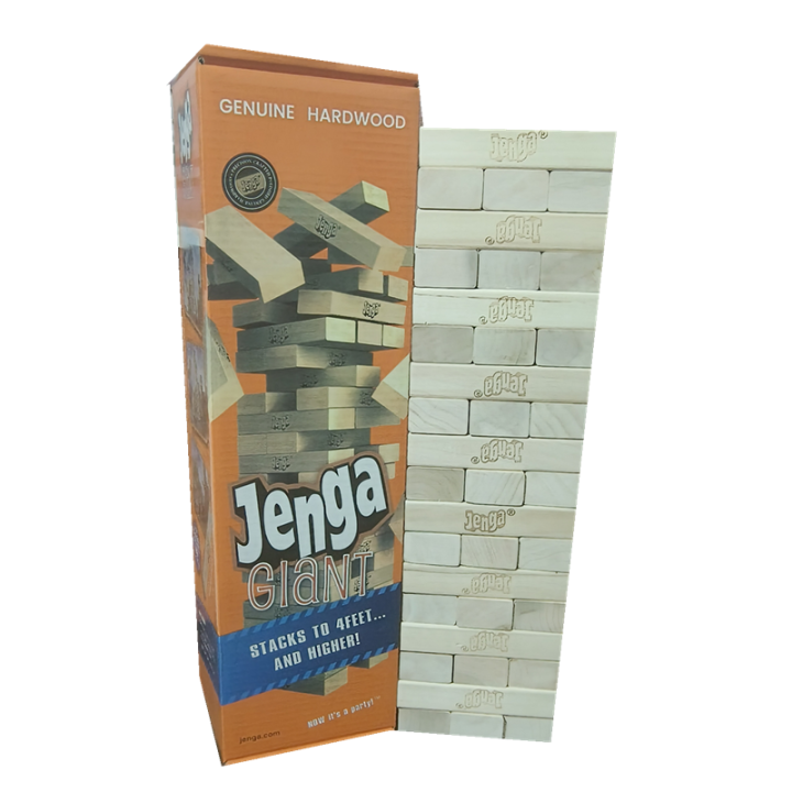 Jenga Oversized Stacked High Building Blocks Stacked Pile Style Le ...