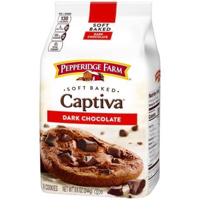 คุ้กกี้นิ่ม ดาร์ค ช็อกโกแลต อร่อย เข้มข้น หนึบหนับ captiva soft baked dark chocolateตรา ...