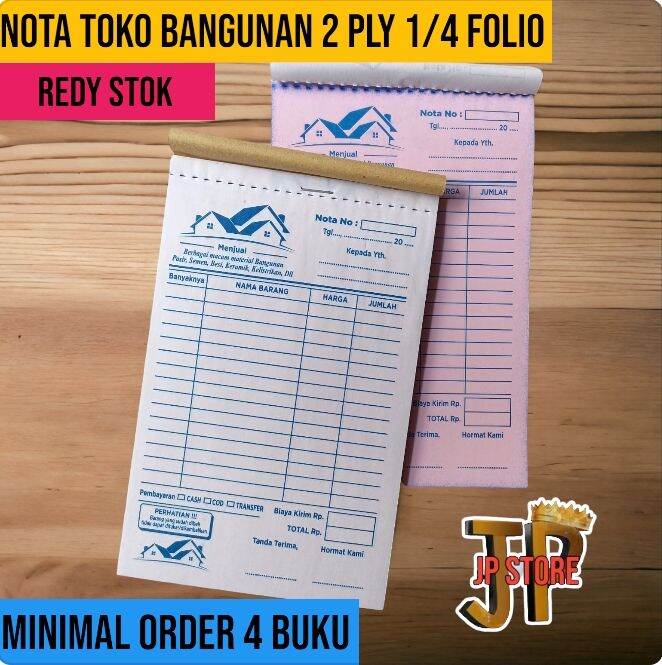 NOTA TOKO BANGUNAN ATAU MATERIAL 2 PLY 1/4 FOLIO - SIAP KIRIM | Lazada ...
