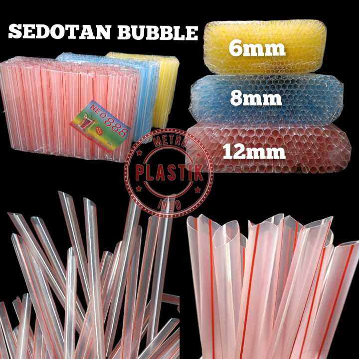 Sedotan Bubble 6mm 8mm 12mm / Sedotan Warna Warni / Sedotan Boba ...