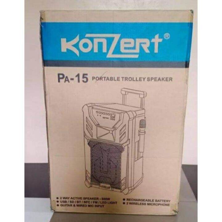 Konzert PA-15 Portable Trolley Speaker ( 500 watts ) | Lazada PH