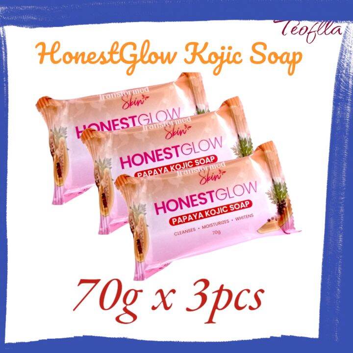 70g x 3pcs HonestGlow Kojic Papaya Whitening Soap | Lazada PH