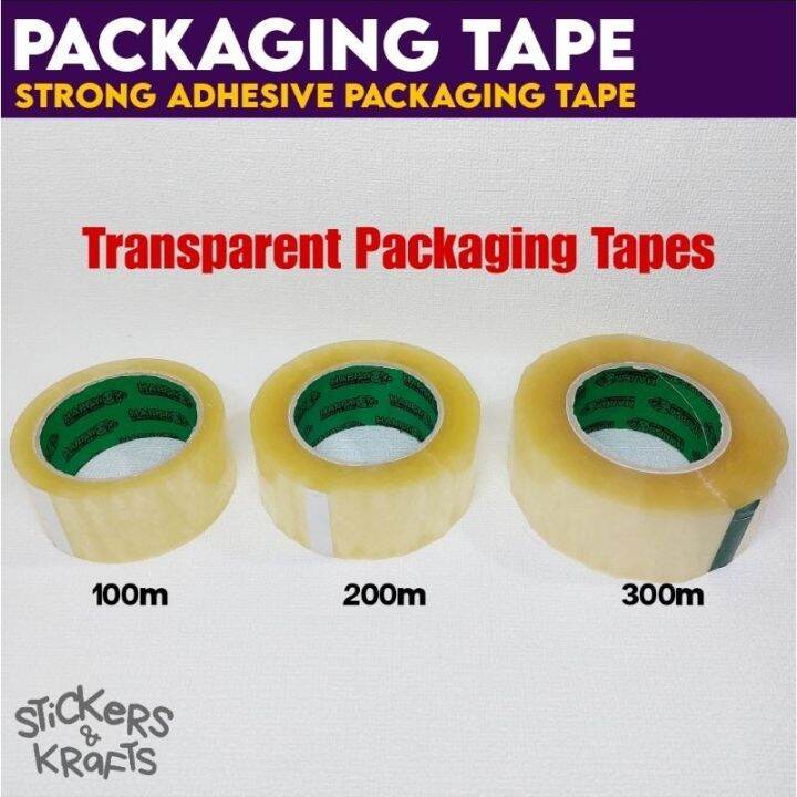 2 inches Clear Transparent Packaging Tape Supplies 100m 200m 300m ...