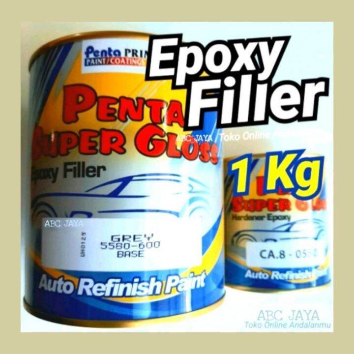 (JAWA-BALI) Cat Penta Super Gloss PU 2K Epoxy Filler Grey 1Kg Epoksi ...