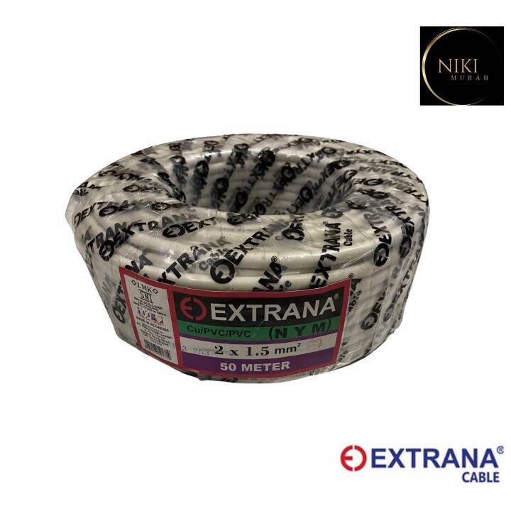 Kabel Listrik Extrana 2x1.5, 2x2.5, 3x1.5, dan 3x2.5 50meter | Lazada ...