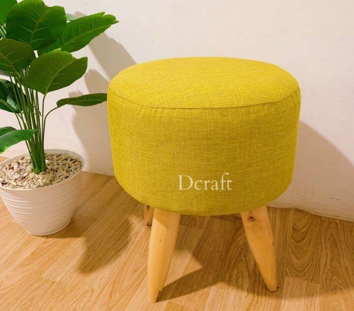 Kursi stool bulat | stool sofa warna polos | stool minimalis kain ...