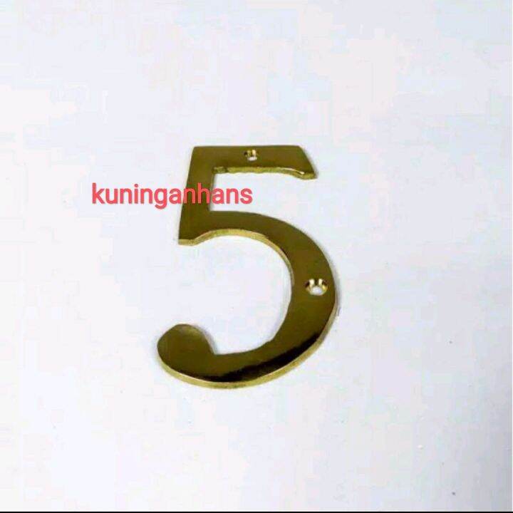 angka 5 nomor rumah / nomor 5 plat kuningan nomor rumah nomor kamar ...