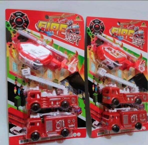 Mainan Mobil Pemadam kebakaran isi 3 / Mainan Mobil Pemadam Plus ...