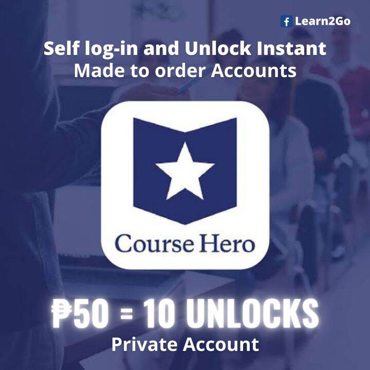 COURSE HERO ACCOUNT WITH 10 UNLOCKS | Lazada PH