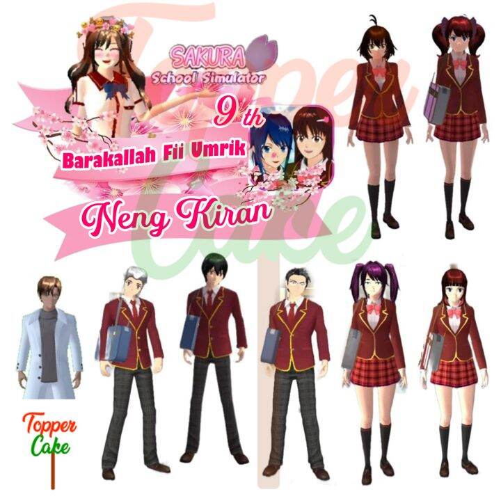 Topper Cake Sakura School Simulator Bisa Tambah Nama dan Foto / Ingin ...