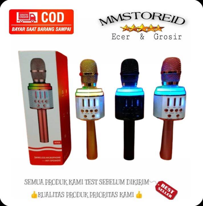 MM - microphone mic bluetooth K068 wireless / microphone mikrofon wireless K068 LED high quality ...