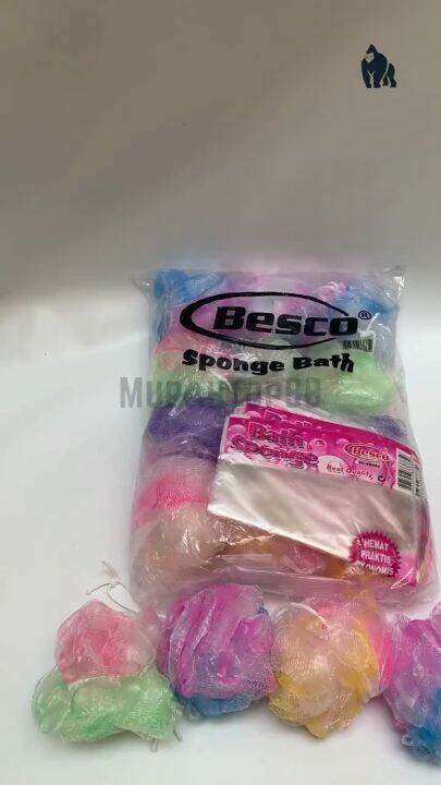 Spons Mandi Jaring Shower Bath Puff - Sponge Ball Super Busa Spon ...