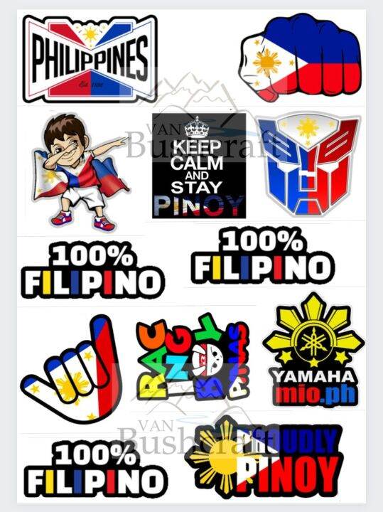 PATRIOTISM PHILIPPINE FLAG VINYL STICKERS WATERPROOF AND SCRATCHPROOF ...