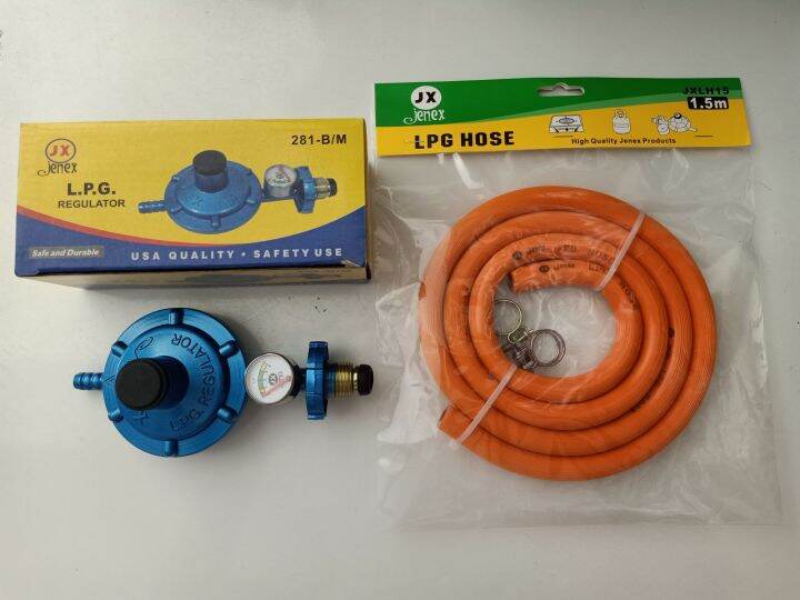 LPG Regulator with gauge and LPG Hose 1.5 meters | Lazada PH
