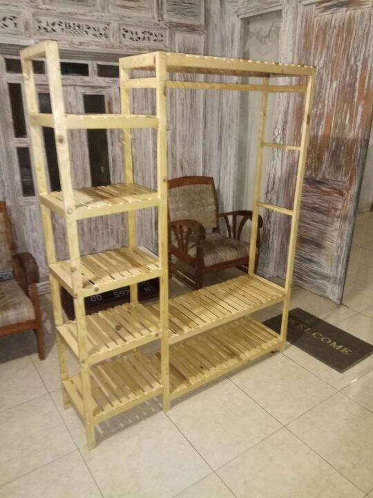 rak susun display baju jati belanda | Lazada Indonesia