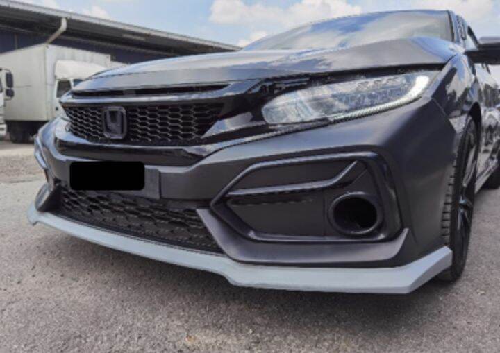 Honda Civic FC SI Front bumper diffuser lip skirt 2016 2017 2018 2019 ...