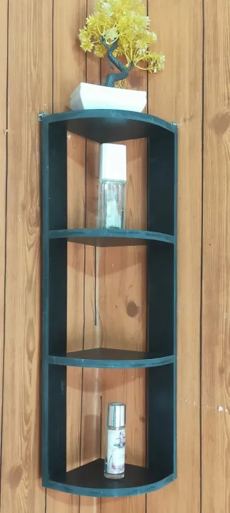 rak sudut gantung hitam minimalis stengah bulat | Lazada Indonesia