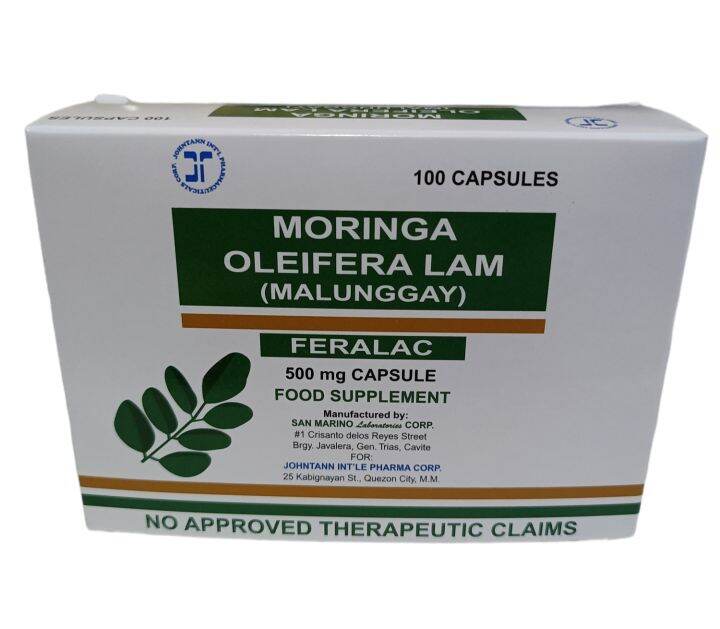 FERALAC / MORINGA CAPS Malunggay Capsule 100's | Lazada PH