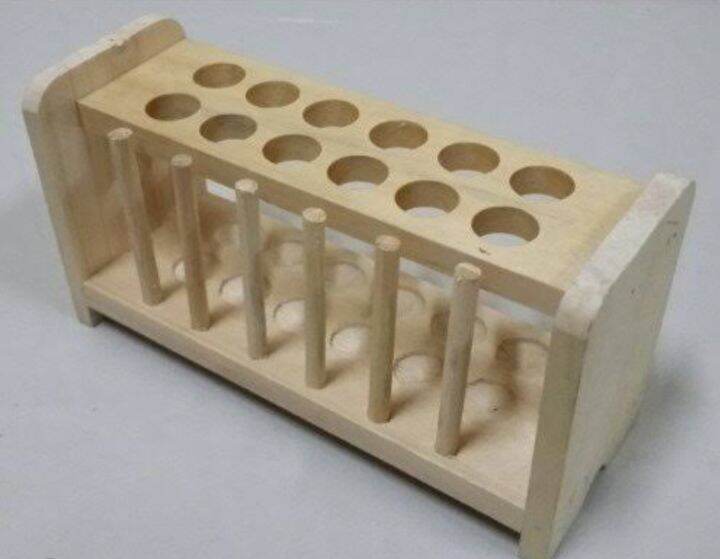 Rak tabung reaksi 12 lubang kayu | Lazada Indonesia