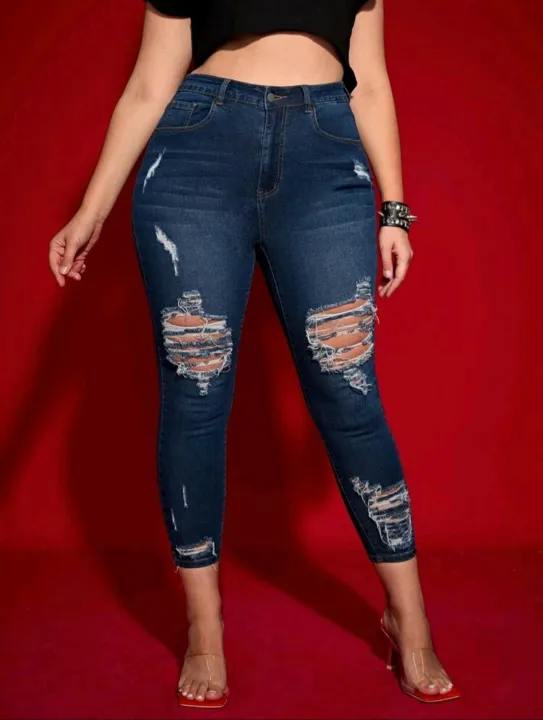 Cool Ripped Jeans Plus Size | Lazada PH