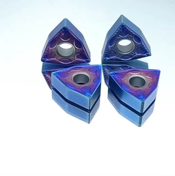 เม็ดมีดคาร์ไบด์ Blue Nano Coating WNMG080408-PM YT5050 สำหรับเหล็กแข็ง ...