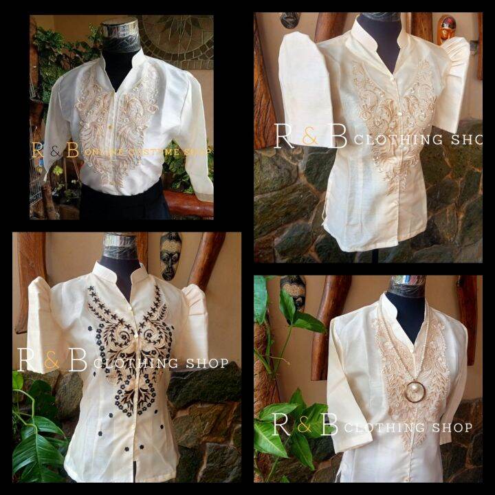 Classy FILIPINIANA blouses💕Blouse BARONG ️ Modern Filipiniana💕Maria ...