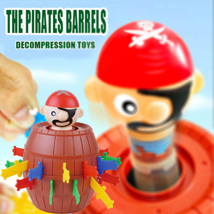 Funny Pirate Barrel Toys Lucky Game Jumping Pirates Bucket Sword Stab ...