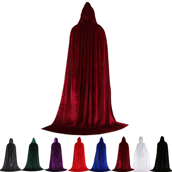 New Medieval Witch Shawl Cosplay Vampire Black Cloak Halloween Cloak ...