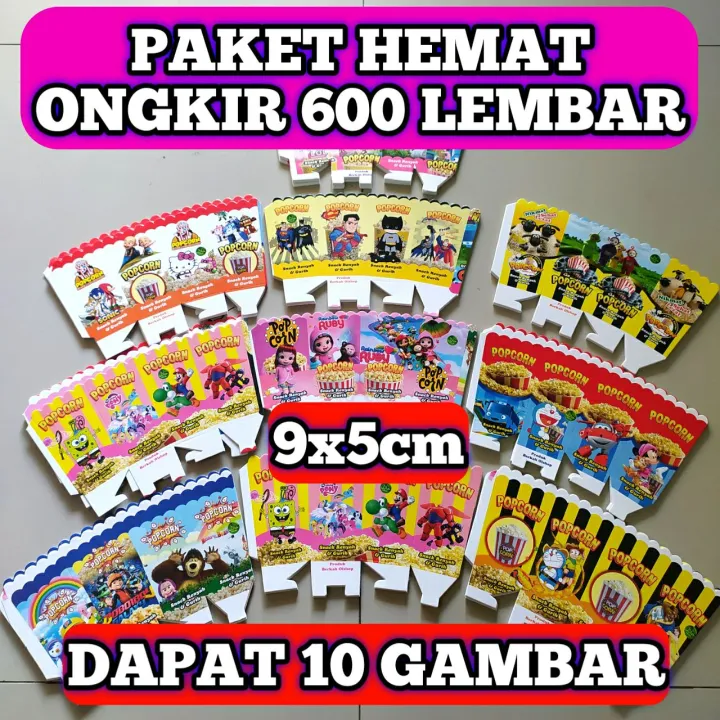 PAKET HEMAT ONGKIR | kertas popcorn kecil (9X5cm) | 1 pack 10 gambar ...