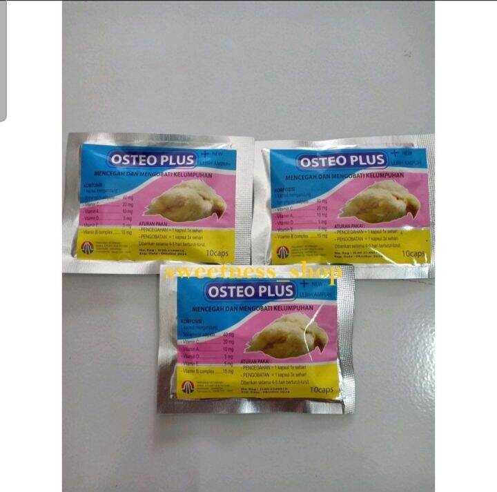 OSTEO PLUS 2 SASET 20pil obat ayam lumpuh lemas vitamin nafsu makan kalek tulang sendi gemetaran ...
