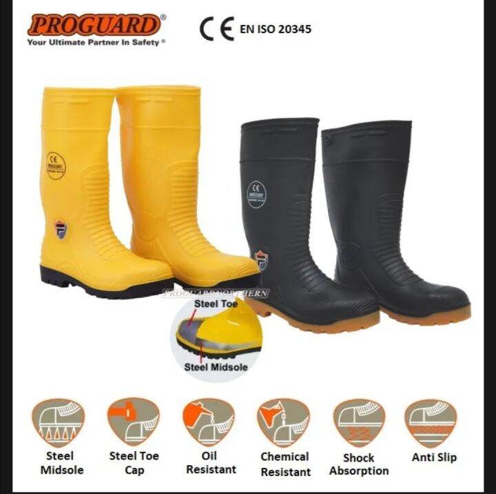 Proguard R- 291 Safety Wellington Boots Mstc Black Safety Boots Men ...