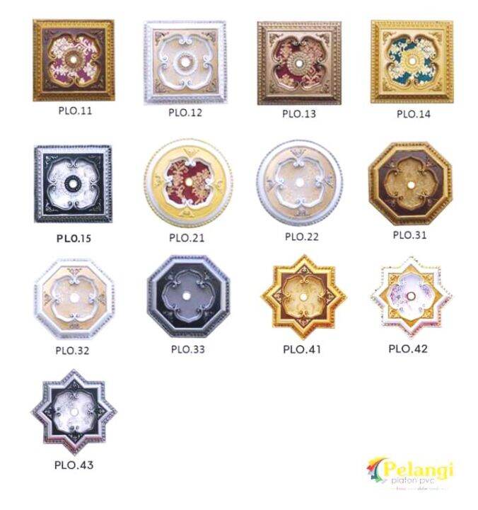 ornamen plafon PVC bintang fitting lampu PVC kotak hiasan lampu pvc ...