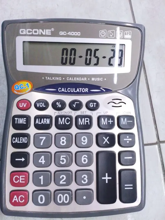 QCONE เครื่องคิดเลขพูดได้ตรวจธนบัตรปลอมได้จอใหญ่ 12 หลักรุ่น QC 4000 ...