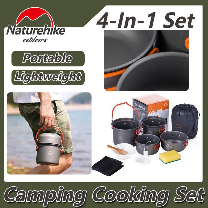 Naturehike Camping Cooking Set 4 In 1 Ultralight Outdoor Combination ...