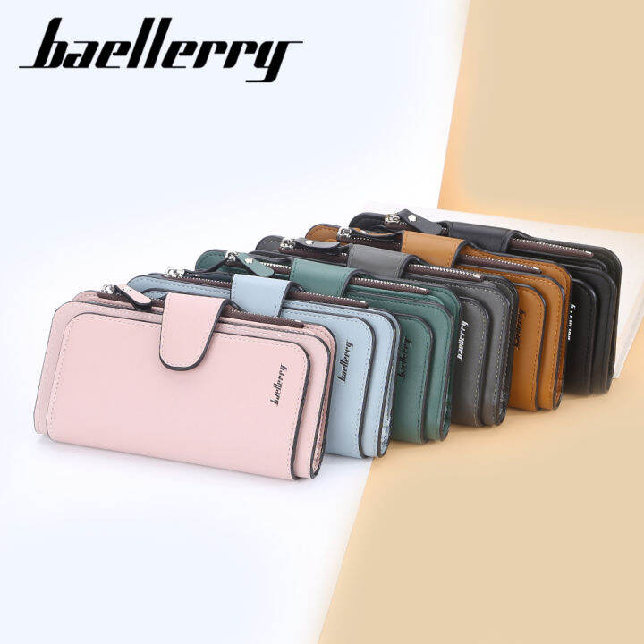 Baellerry 4-Fold Long Wallets 15 Card Holder Classic Female Purse ...